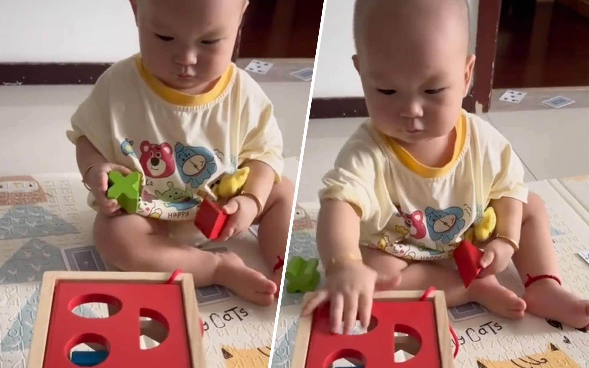 Baby's shape sorter box hack goes viral as he shows everyone how to ...
